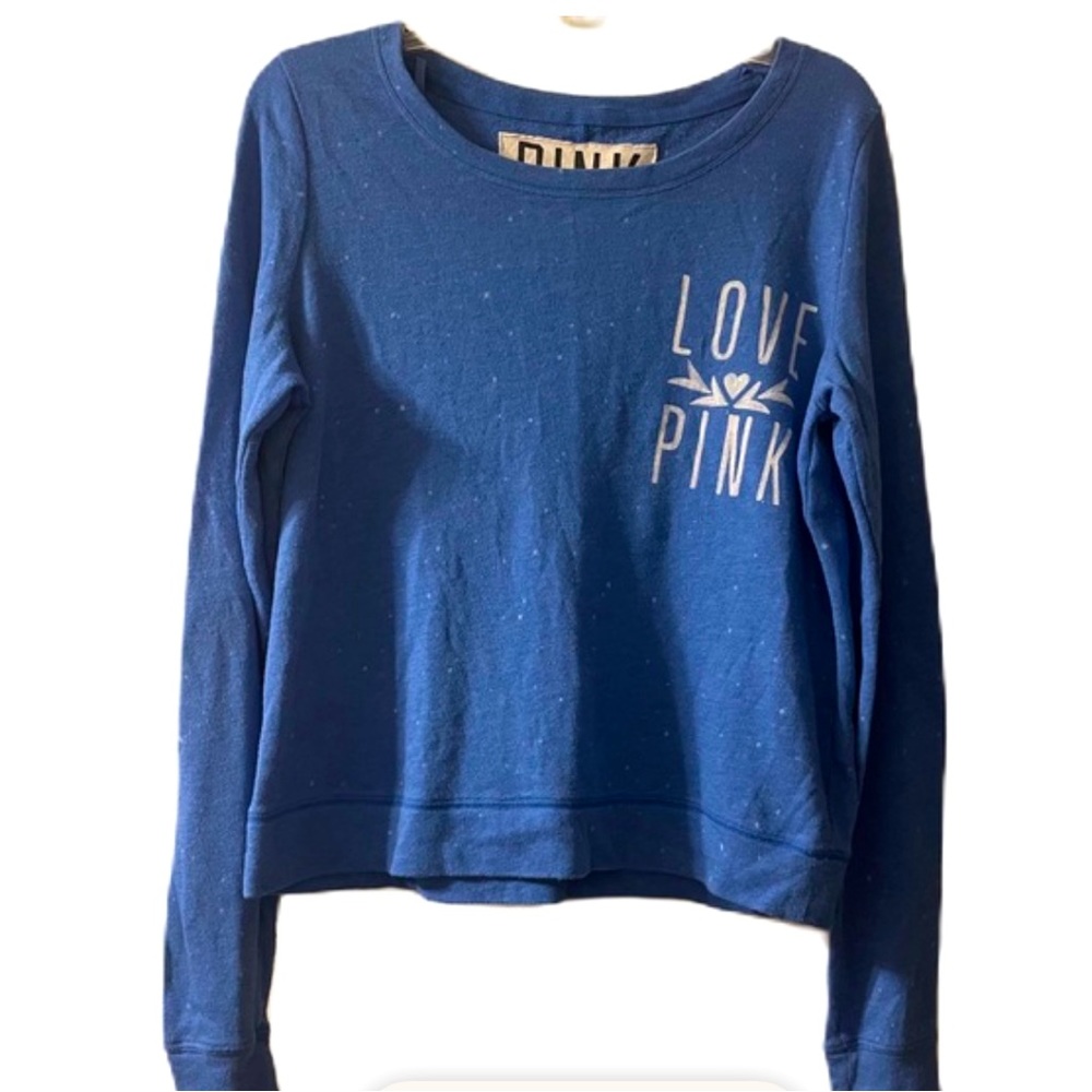 Victoria Secret Paint-Splatter Blue Pullover - Gem